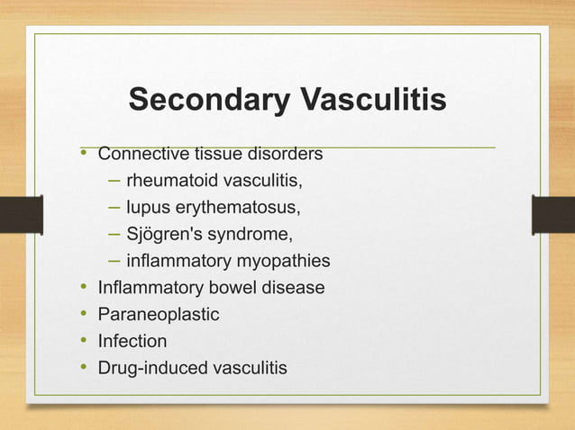 Approach to a patient with vasculitis | PPTX | Blood Disorders ...