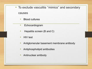 Approach to a patient with vasculitis | PPTX