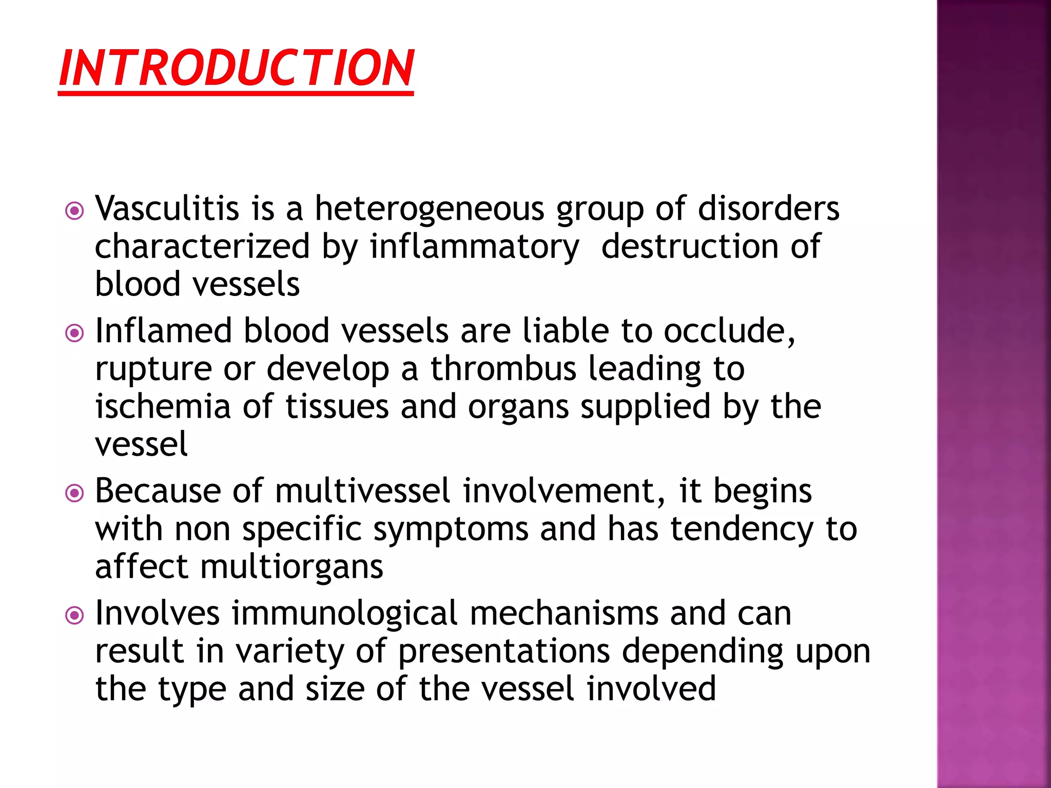 Approach to a patient with vasculitis and its | PPTX