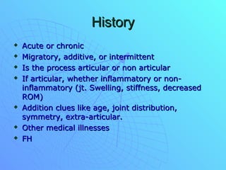Approach to a rheumatologic patient | PPT