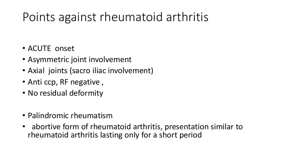 Approach to arthritis