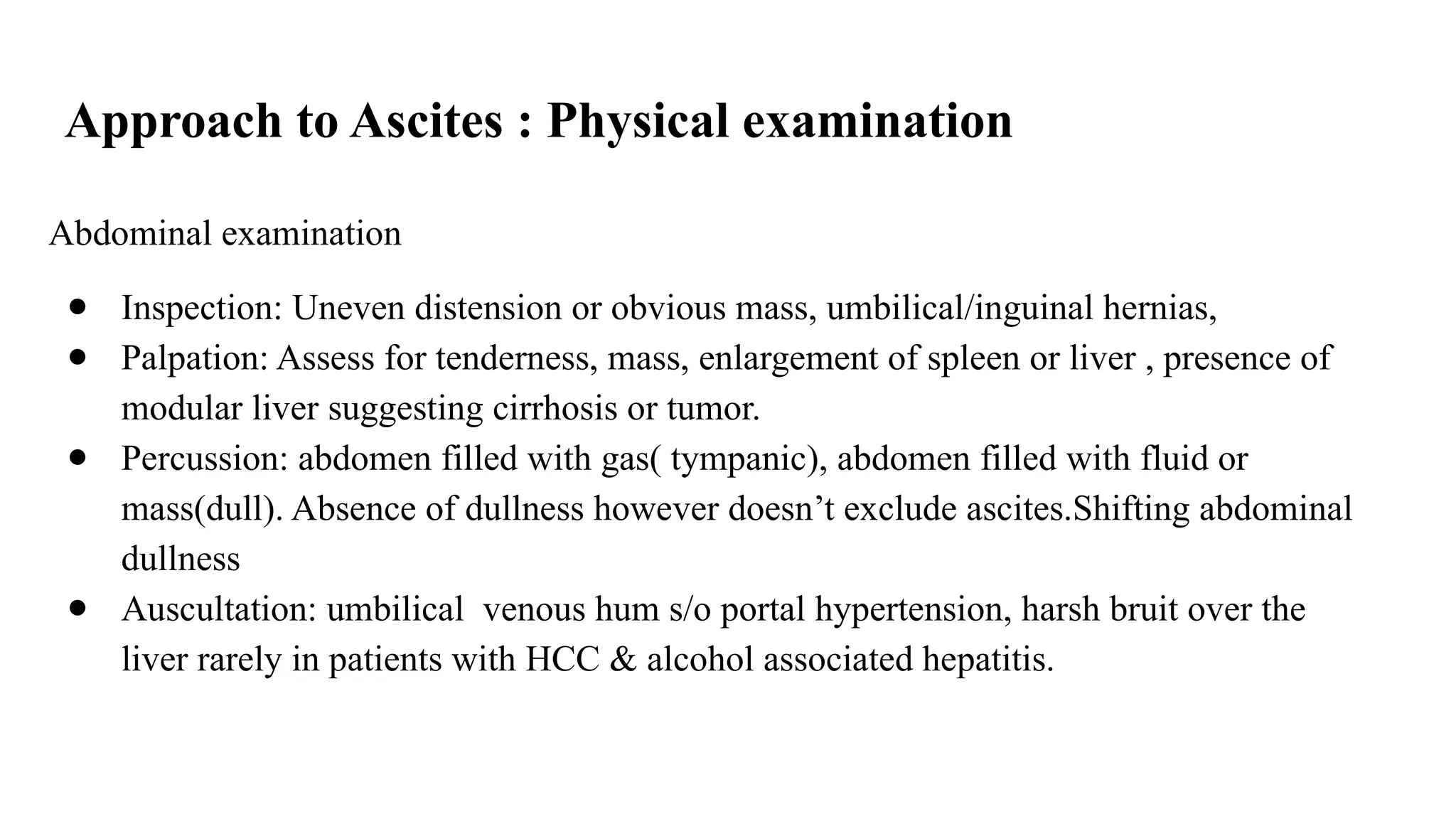 Approach to ascites, spontaneous bacterial peritonitis, hrs | PPTX