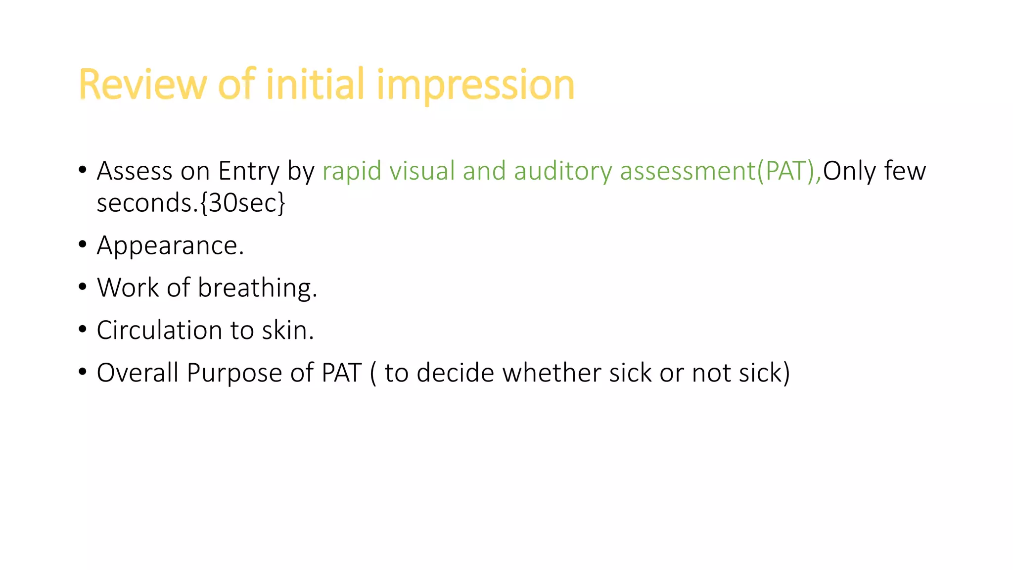Approach to a sick child | PPTX