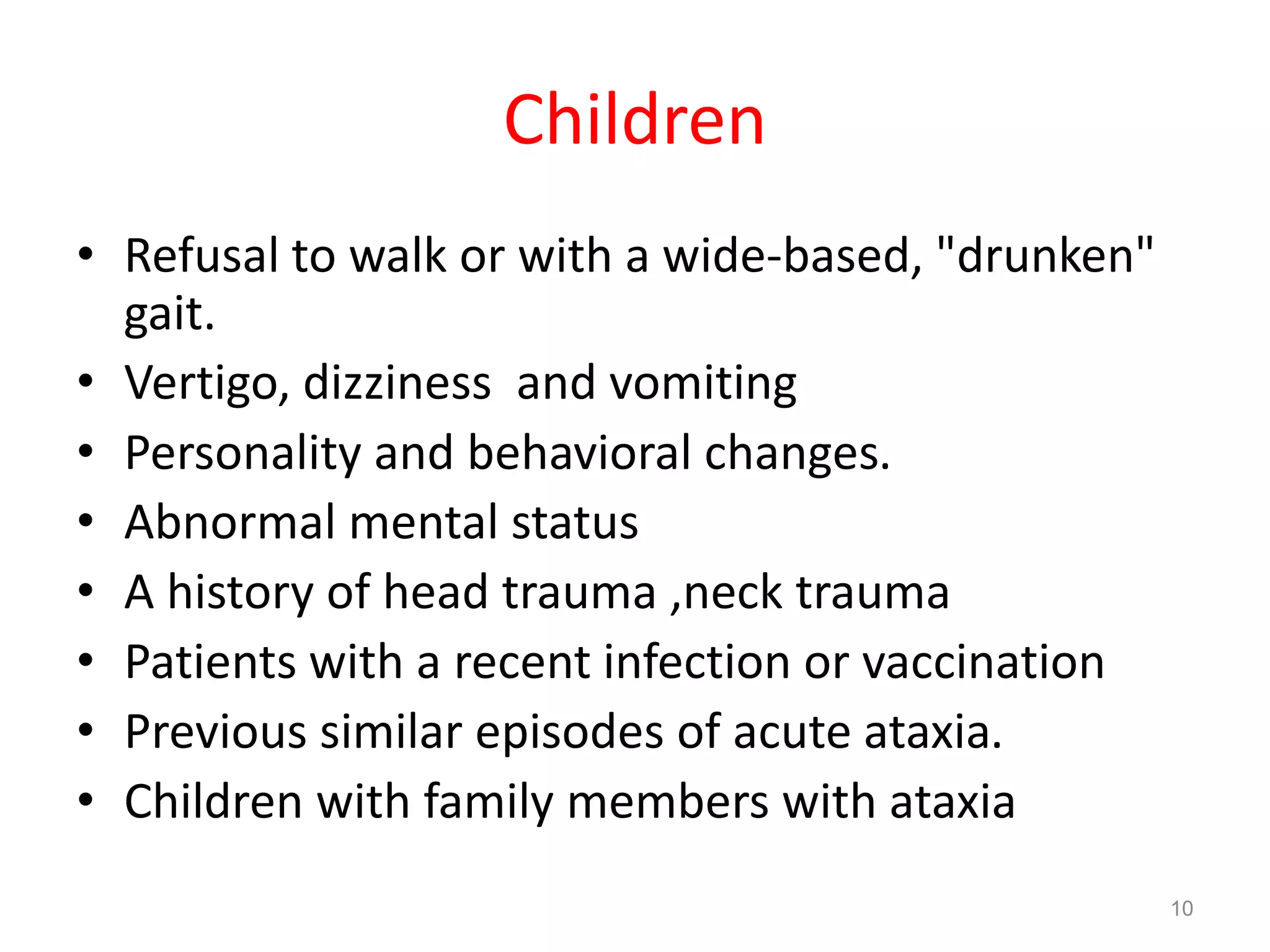 Approach to ataxia | PPTX