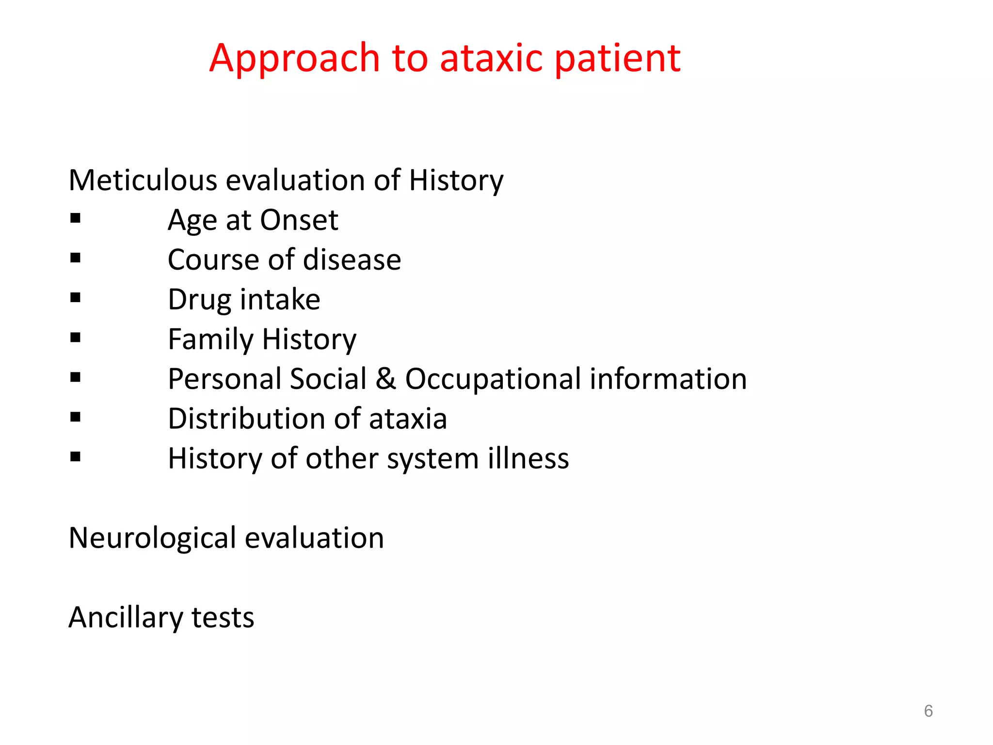 Approach to ataxia | PPTX