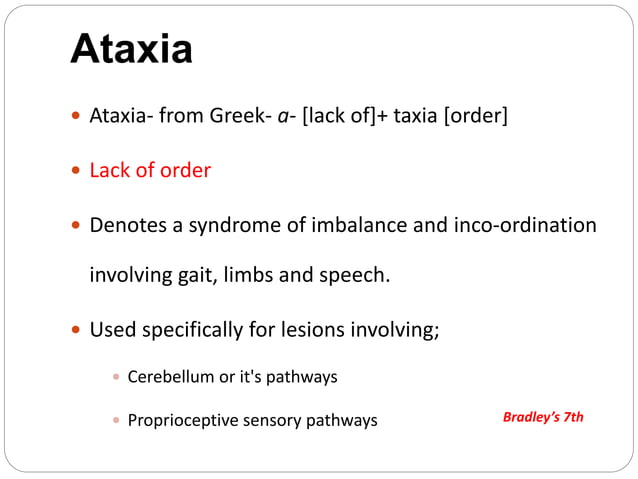 Approach to ataxia | PPTX