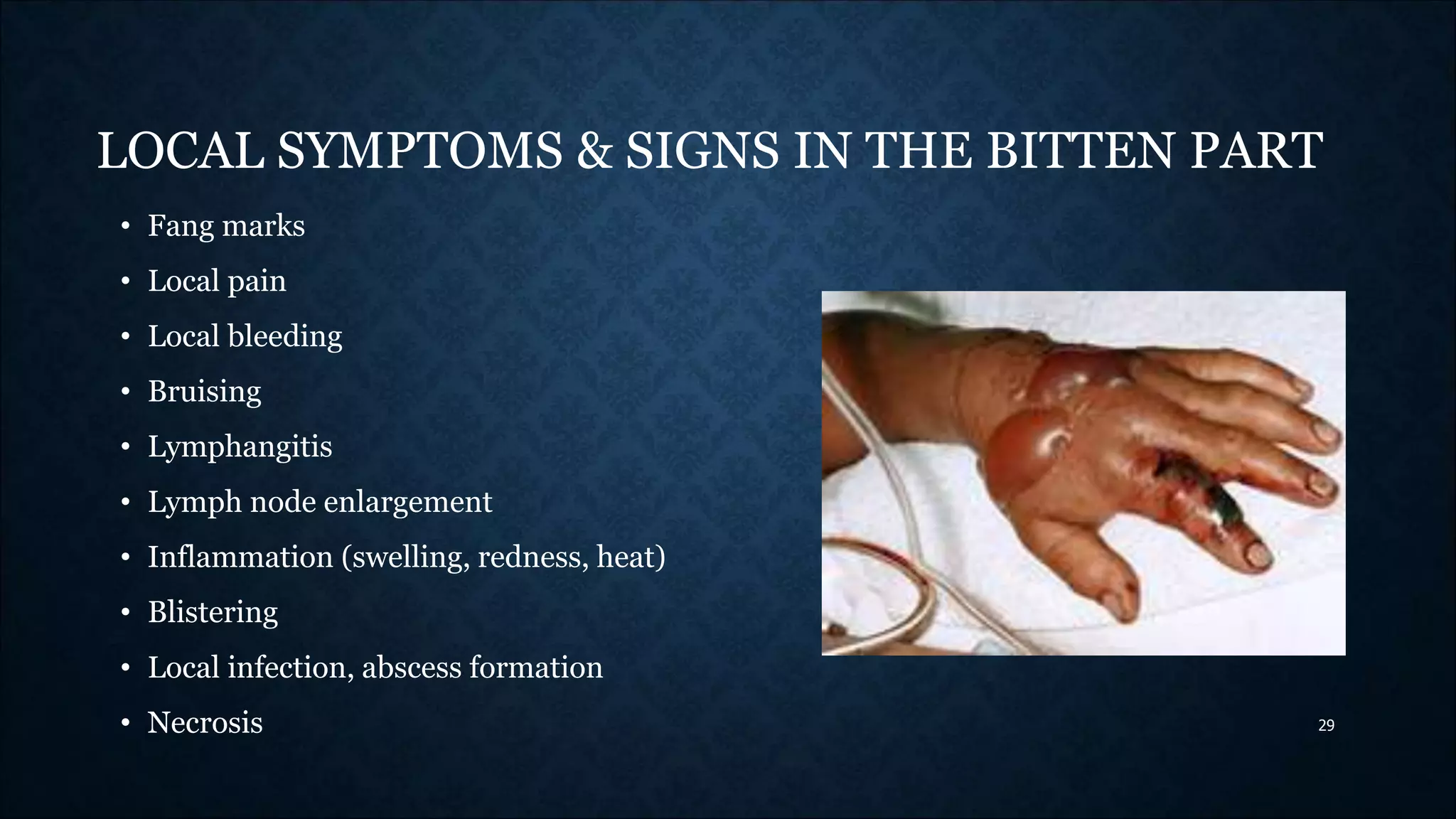 Approach to a victim of snake bite | PPSX