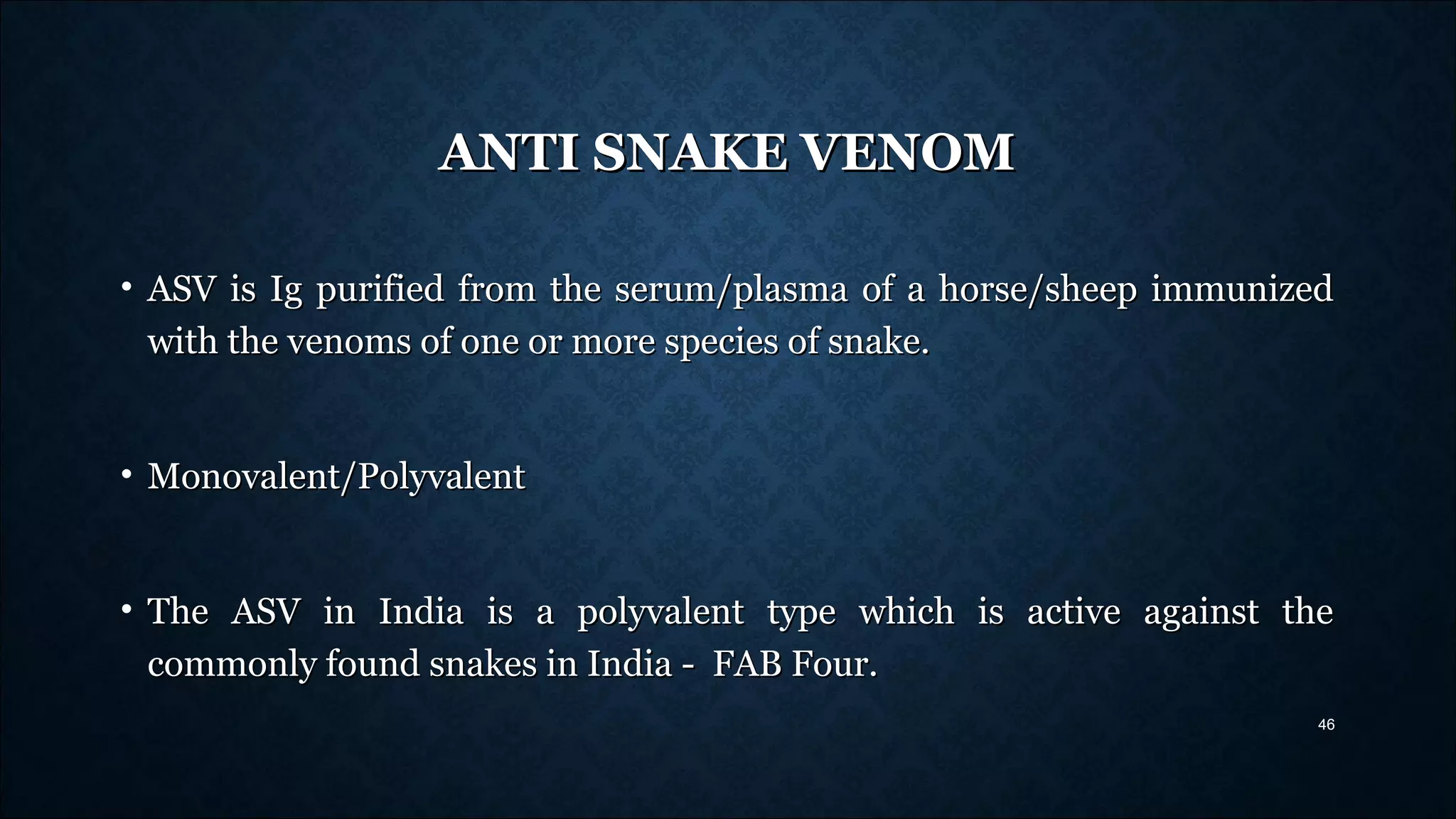 Approach to a victim of snake bite | PPT