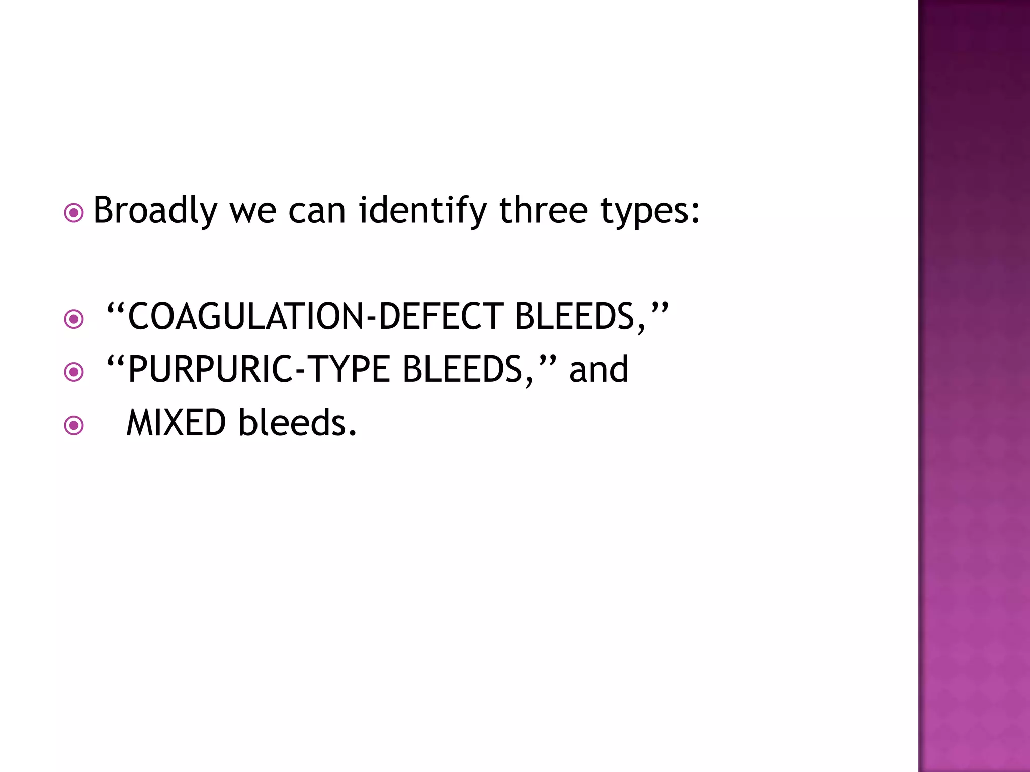 Approach to bleeding disorder (coagulation defects) in children | PPTX