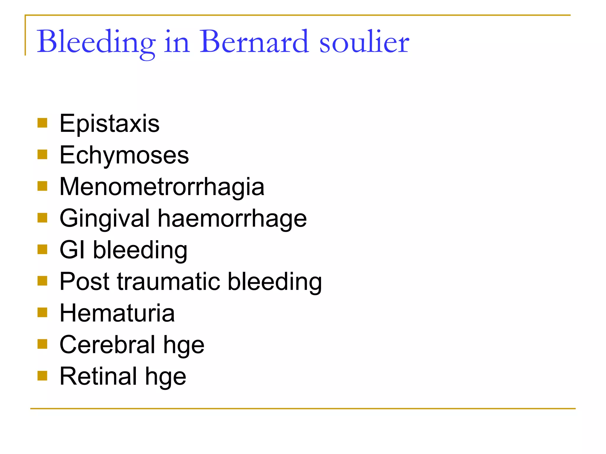 CME: Bleeding Disorders - Clinical Features | PPT