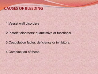 Approach to diagnosis of bleeding disorders | PPTX