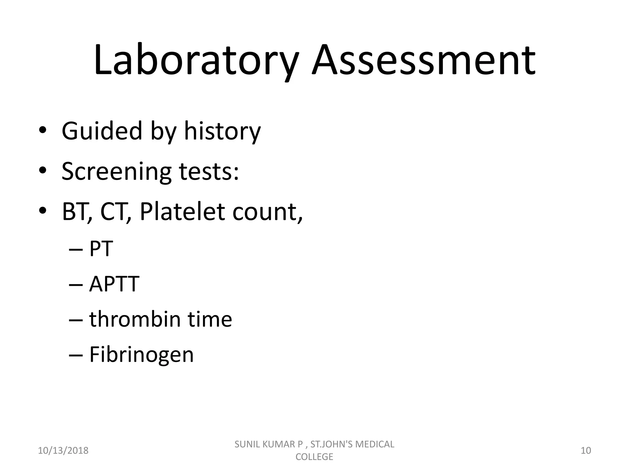 Approach to bleeding disorders | PPTX