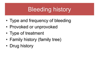Approach to bleeding disorders | PPTX