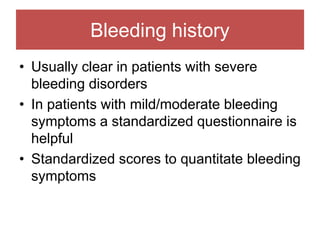 Approach to bleeding disorders | PPTX