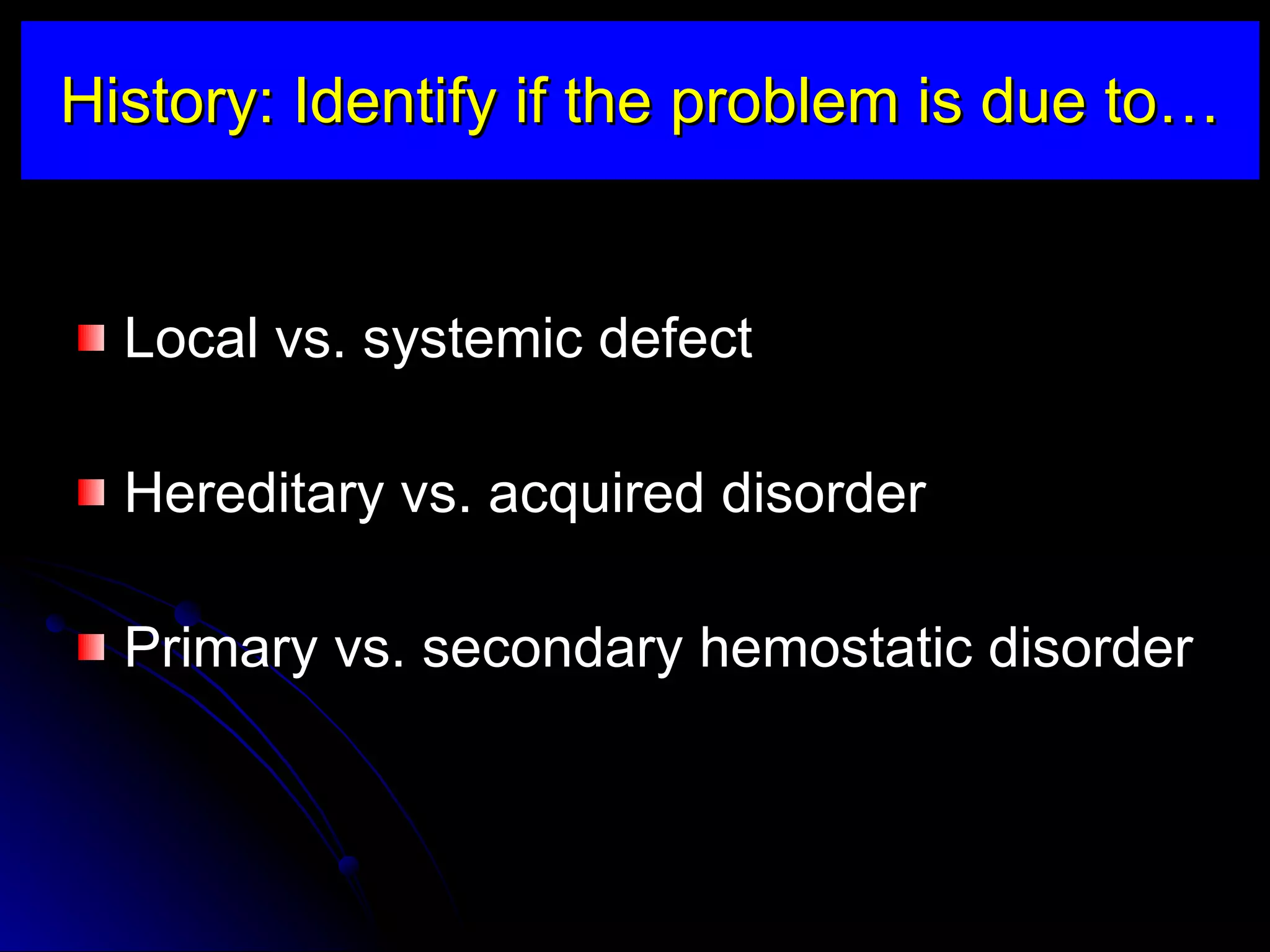 Approach to bleeding disorders and acute anemia | PPT