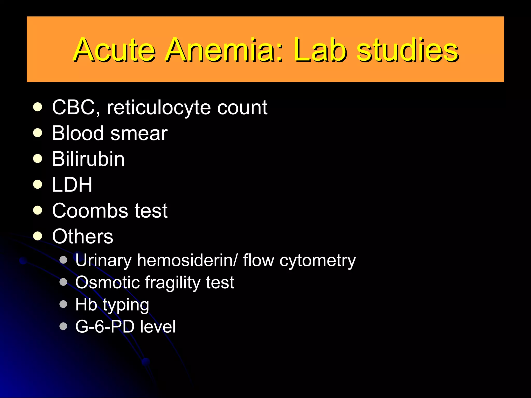 Approach to bleeding disorders and acute anemia | PPT