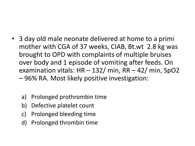 Approach to bleeding neonate | PPTX | Blood Disorders | Diseases and ...