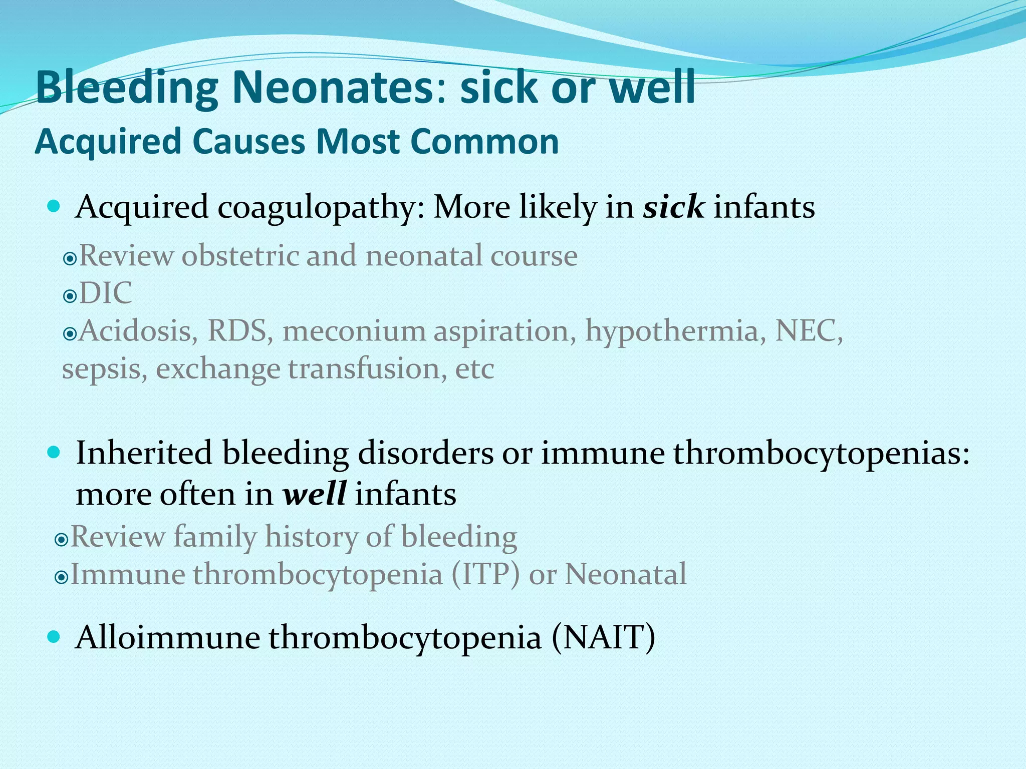 Approach to bleeding neonate final | PPTX