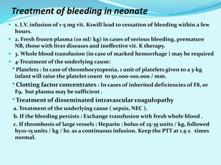Approach to bleeding neonate final | PPTX
