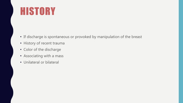 Approach to breast lump pain, nipple discharge | PPTX | Menopause ...