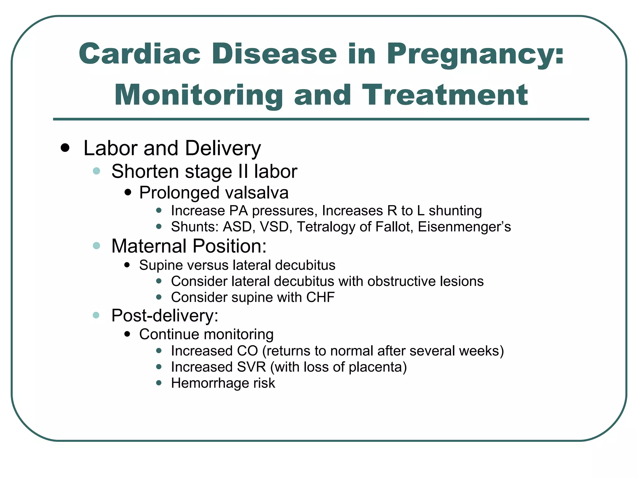 Approach to cardiac diseases in pregnancy | PPT