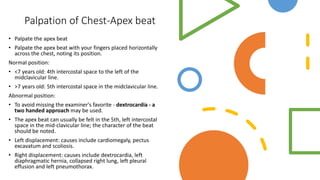 Approach to cardiac murmurs and cardiac examination in children | PPTX