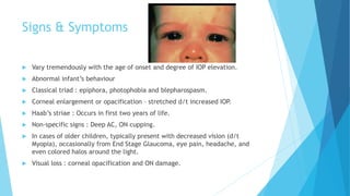 Approach to cases of congenital glaucoma, developmental | PPTX