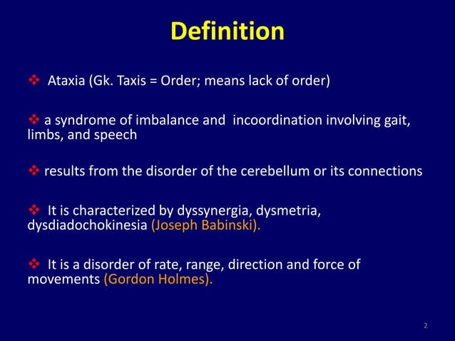 Approach to cerebellar ataxia | PPT | Brain and Nervous System ...