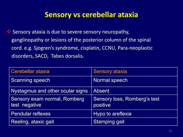 Approach to cerebellar ataxia | PPT | Brain and Nervous System ...