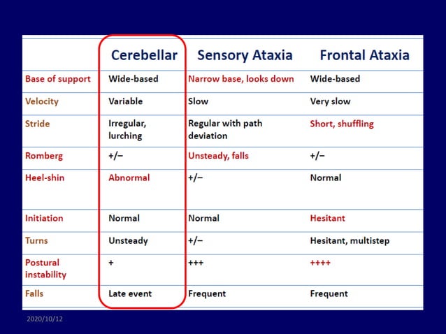 Approach to cerebellar ataxia | PPT | Brain and Nervous System ...