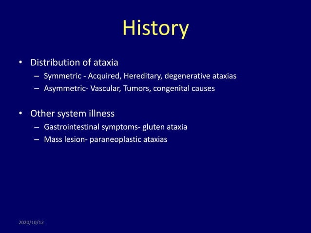 Approach to cerebellar ataxia | PPT | Brain and Nervous System ...
