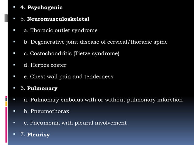 Approach to chest pain | PPTX | Lung and Respiratory Health | Diseases ...