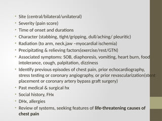 APPROACH TO CHEST PAIN cme from medical officer | PPTX