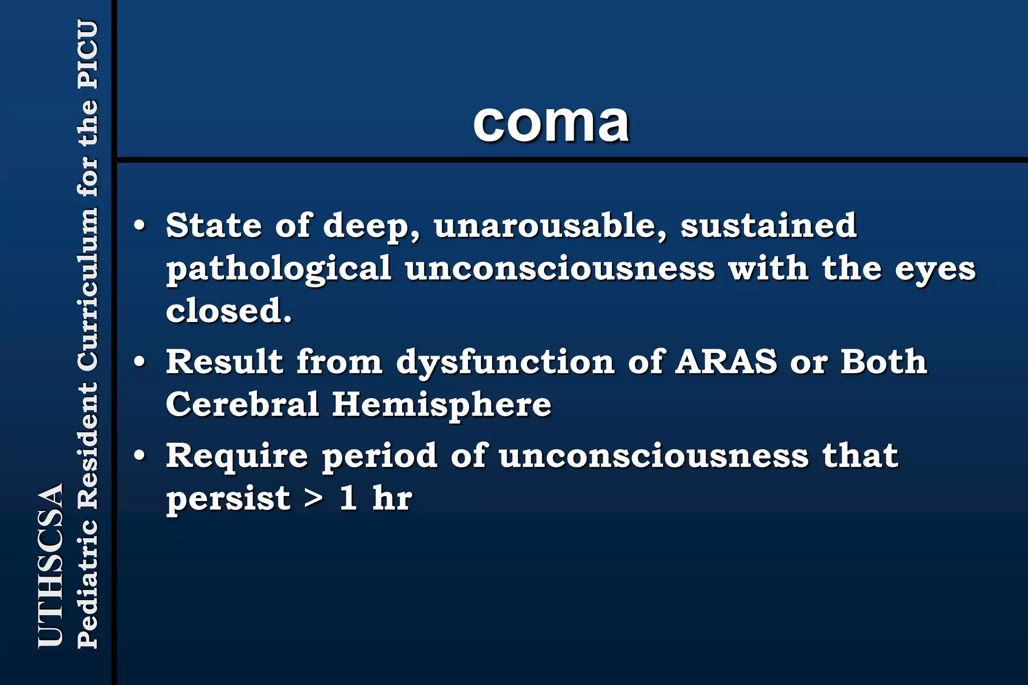 Approach to child with coma | PPTX