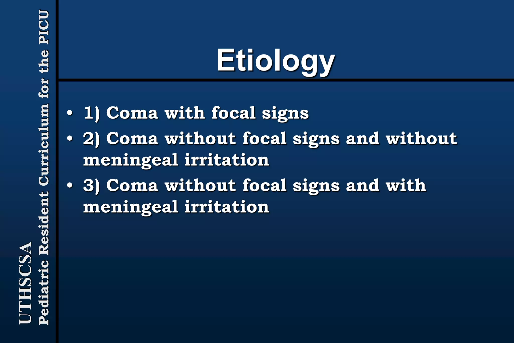 Approach to child with coma | PPTX