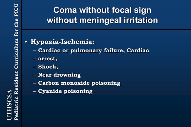Approach to child with coma