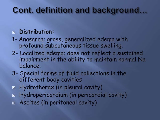 Approach to child with generalized edema | PPTX