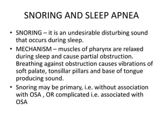 Approach to child with mouth breathing and snoring | PPTX