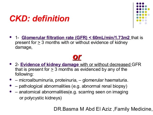 Approach to chronic kidney disease