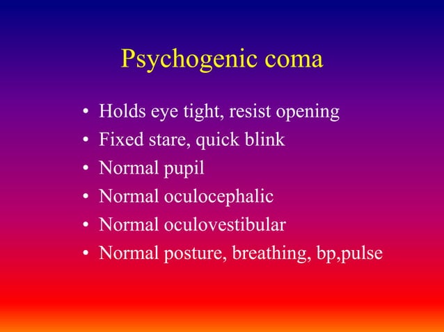 Approach to coma | PPTX | Brain and Nervous System Disorders | Diseases ...