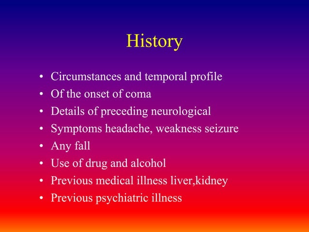 Approach to coma | PPTX | Brain and Nervous System Disorders | Diseases ...
