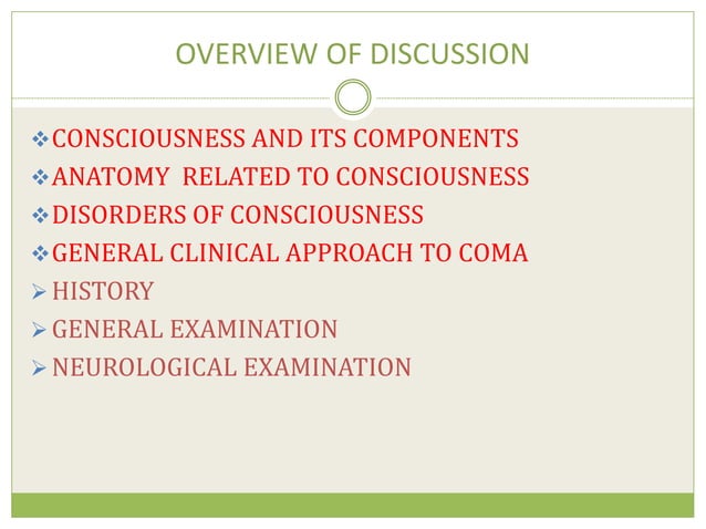 Approach to coma | PPTX | Brain and Nervous System Disorders | Diseases ...