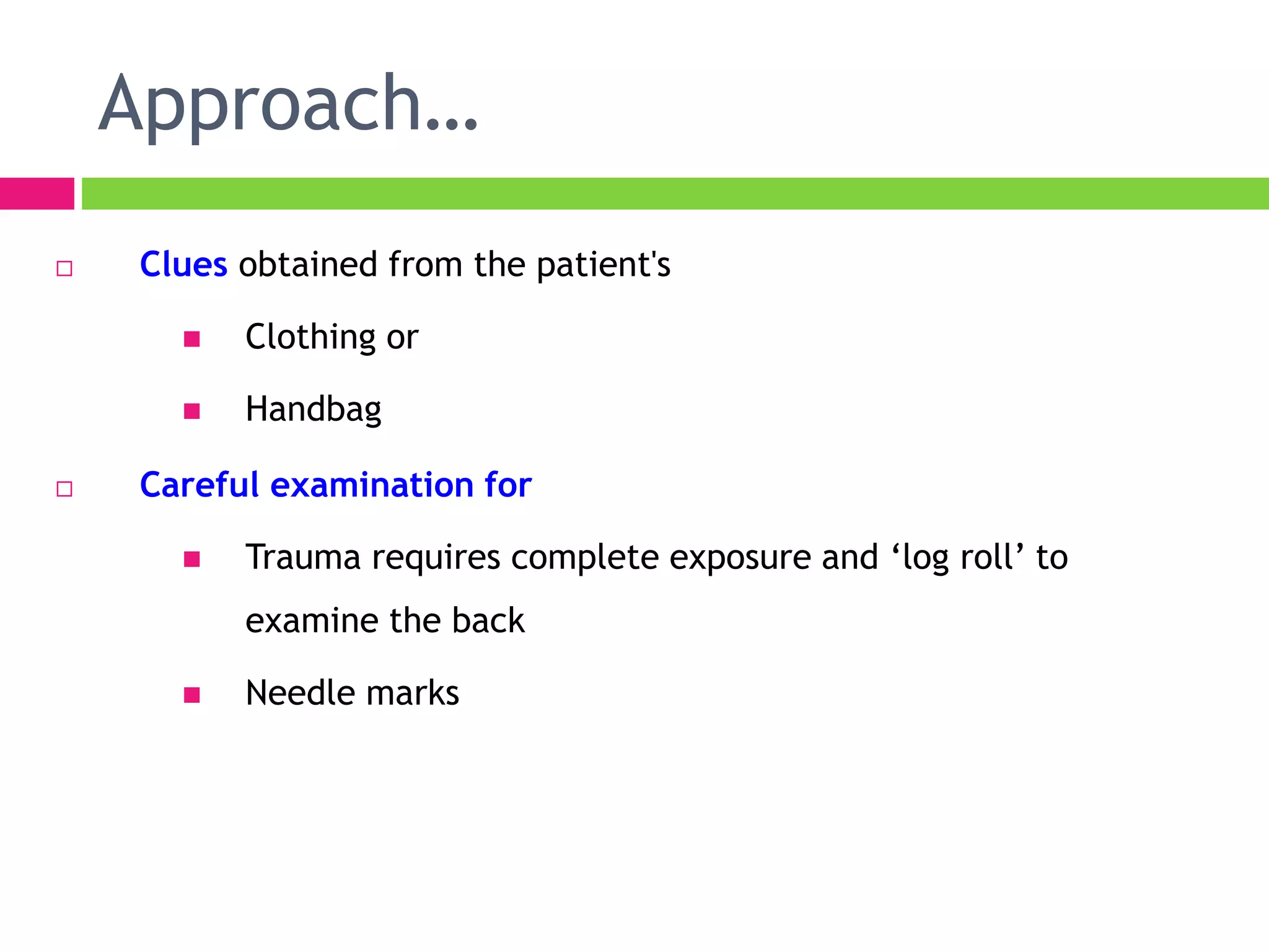 Approach to the Comatose patient | PPTX