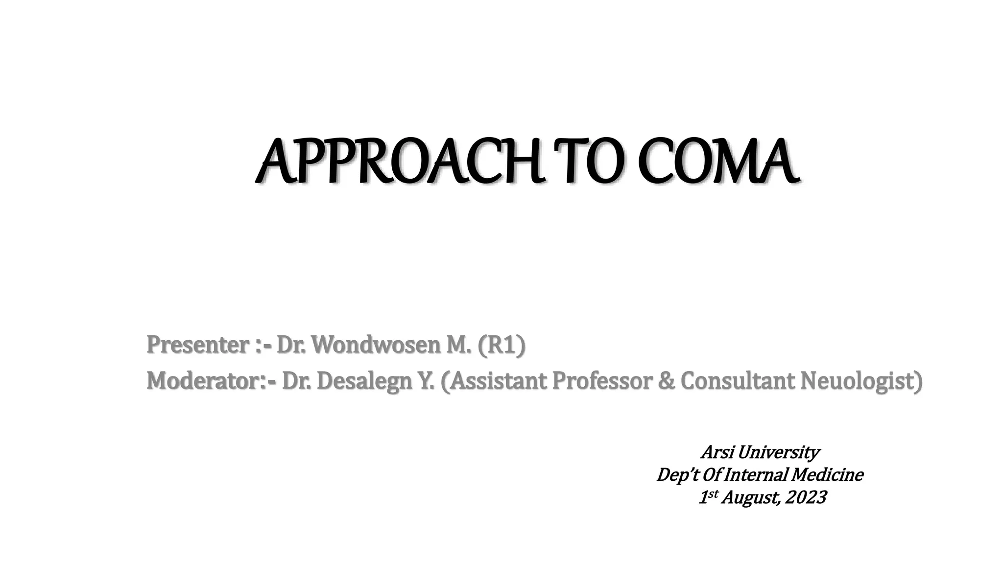 Approach to Coma.pptx