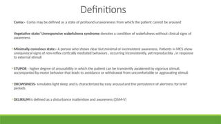 APPROACH TO COMA most detailed presentation | PPTX