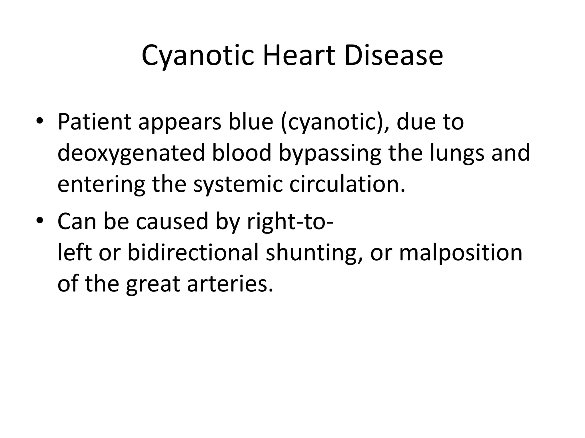 approach to congenital cyanotic heart diseases | PDF