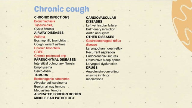 Approach to Cough.pptx | Lung and Respiratory Health | Diseases and ...