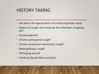 APPROACH TO COUGH IN CHILDREN | PPTX