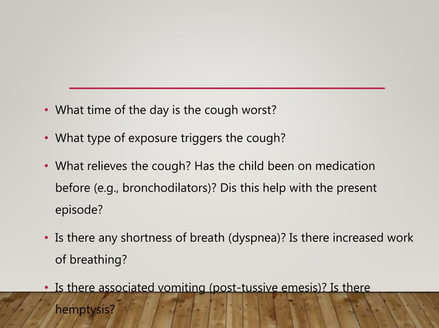 APPROACH TO COUGH IN CHILDREN | PPTX | Lung and Respiratory Health ...