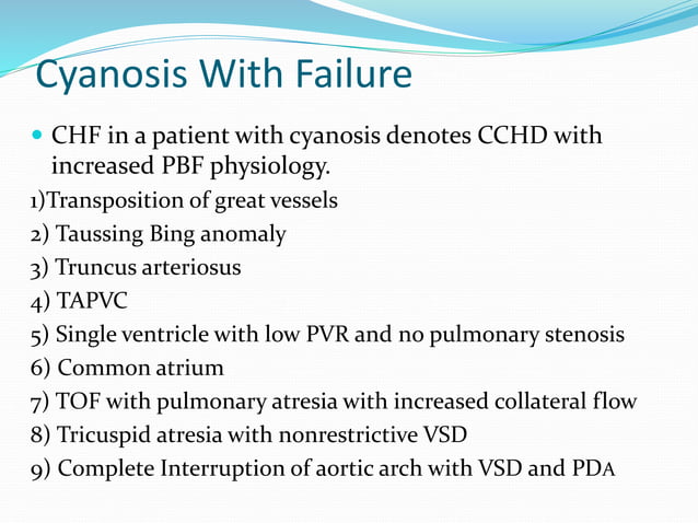 Approach to cyanotic congenital heart diseases | PPTX | Heart and ...